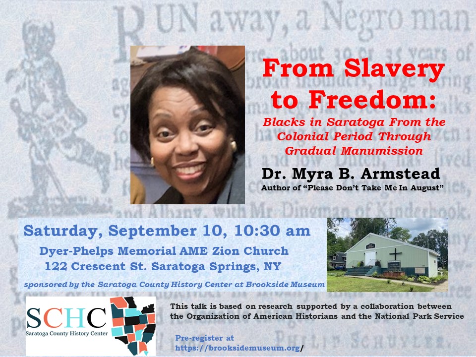 Dr. Myra Armstead - From Slavery to Freedom, Blacks in Saratoga from ...